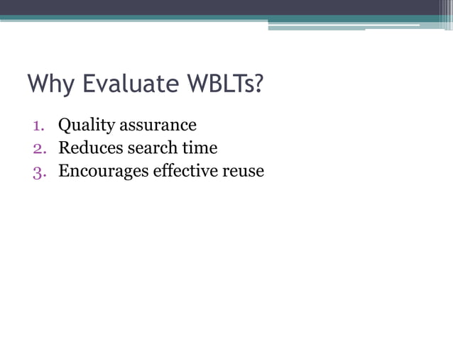 Evaluating Web-Based Learning Tools | PPT