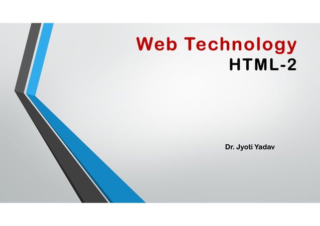 2b. Web Technology HTML Basics-2 | PDF