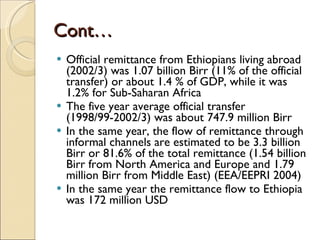 Expanding Remittance Flows in Ethiopia: Challenges and Prospects | PPT