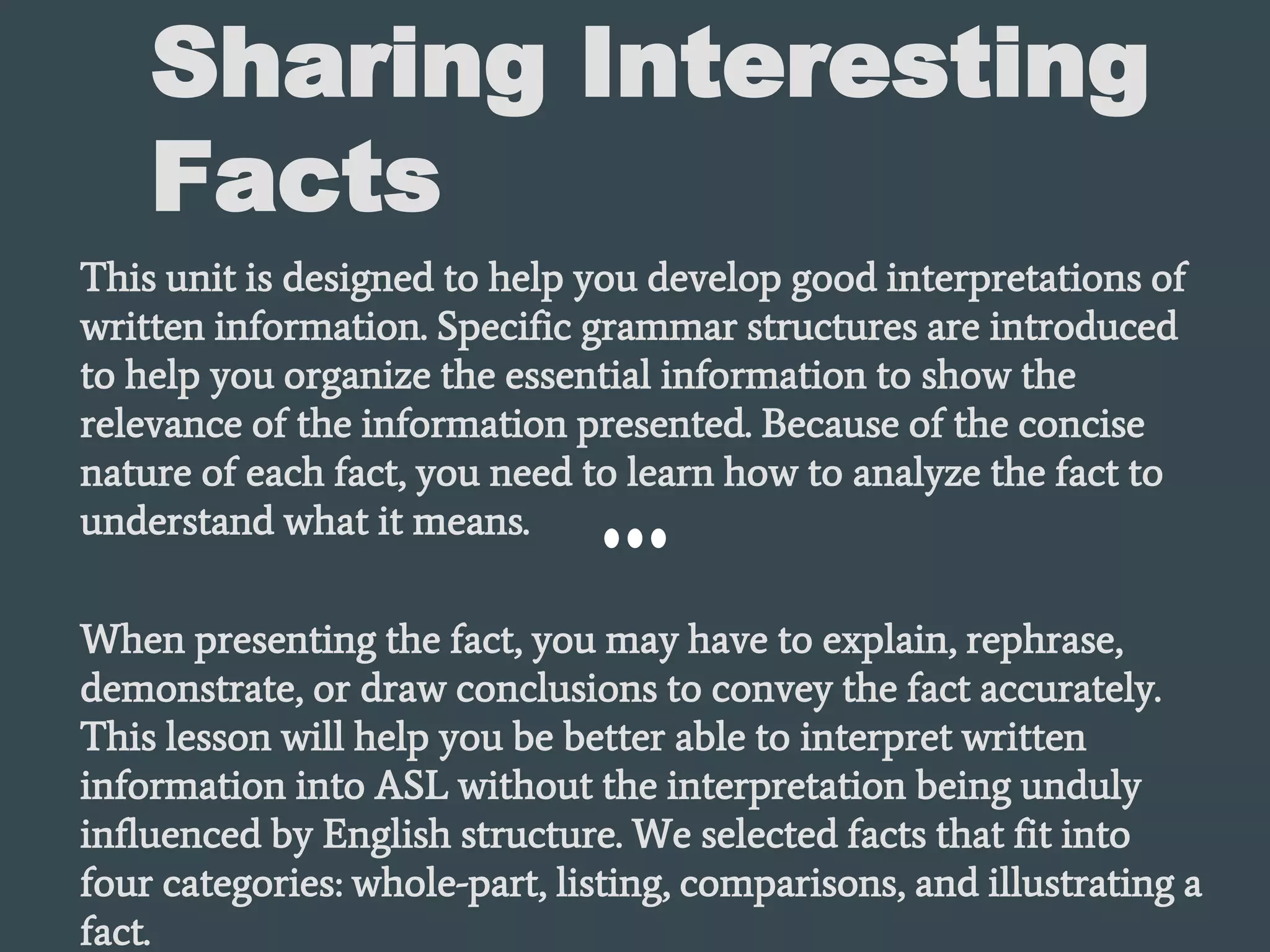2c. Sharing Interesting Facts - Listing | PPT