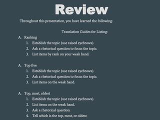 2c. Sharing Interesting Facts - Listing | PPT