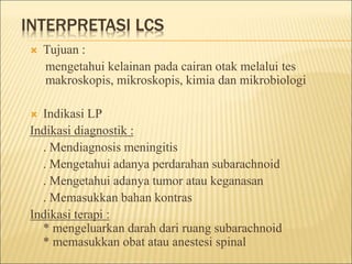 Liquor Cerebrospinale Analysis for Medical Student | PPT