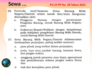 Pemanfaatan BARANG MILIK NEGARA/DAERAH (PP No. 27 Tahun 2014 jo. PP No ...