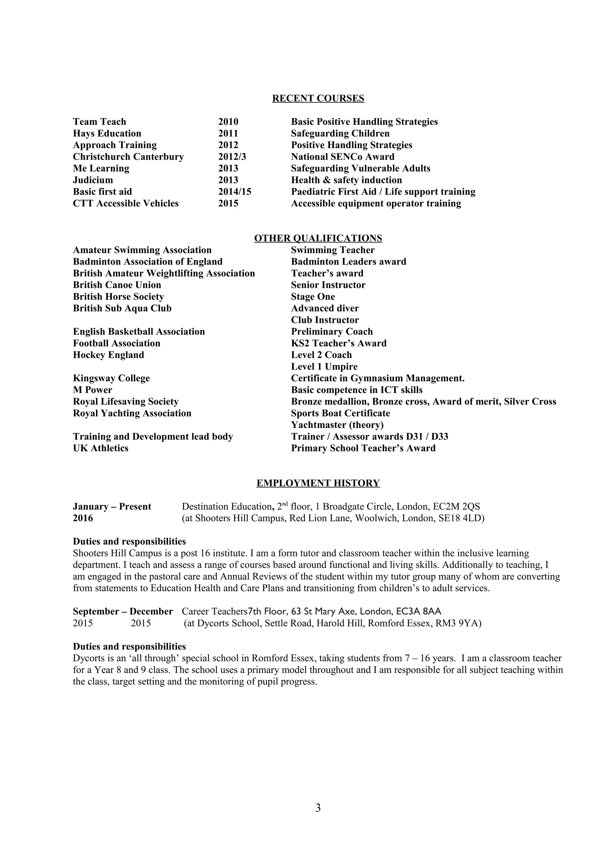 Complete_C.V._March -2016 | DOC | Professional School | Postgraduate Education