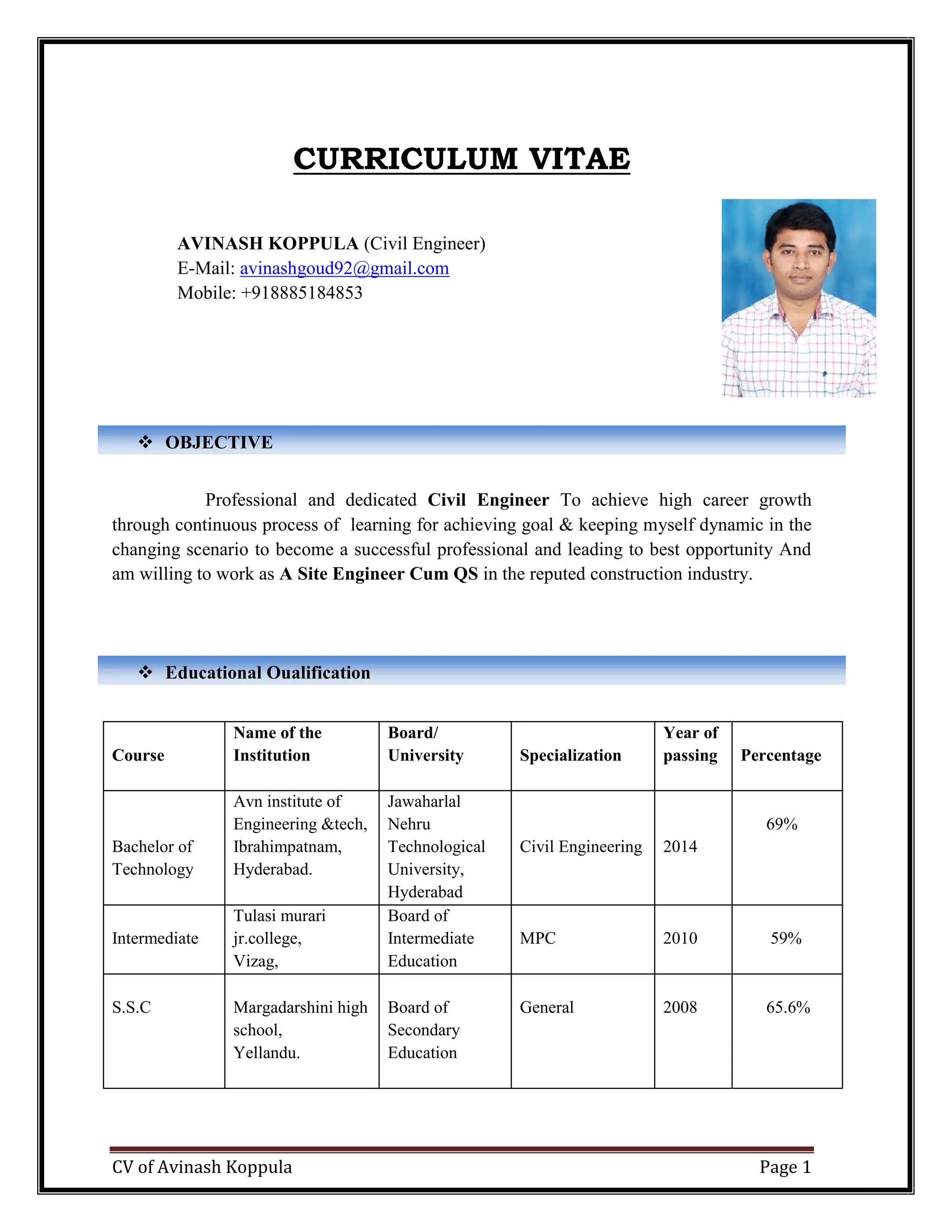 Avinash CV | PDF