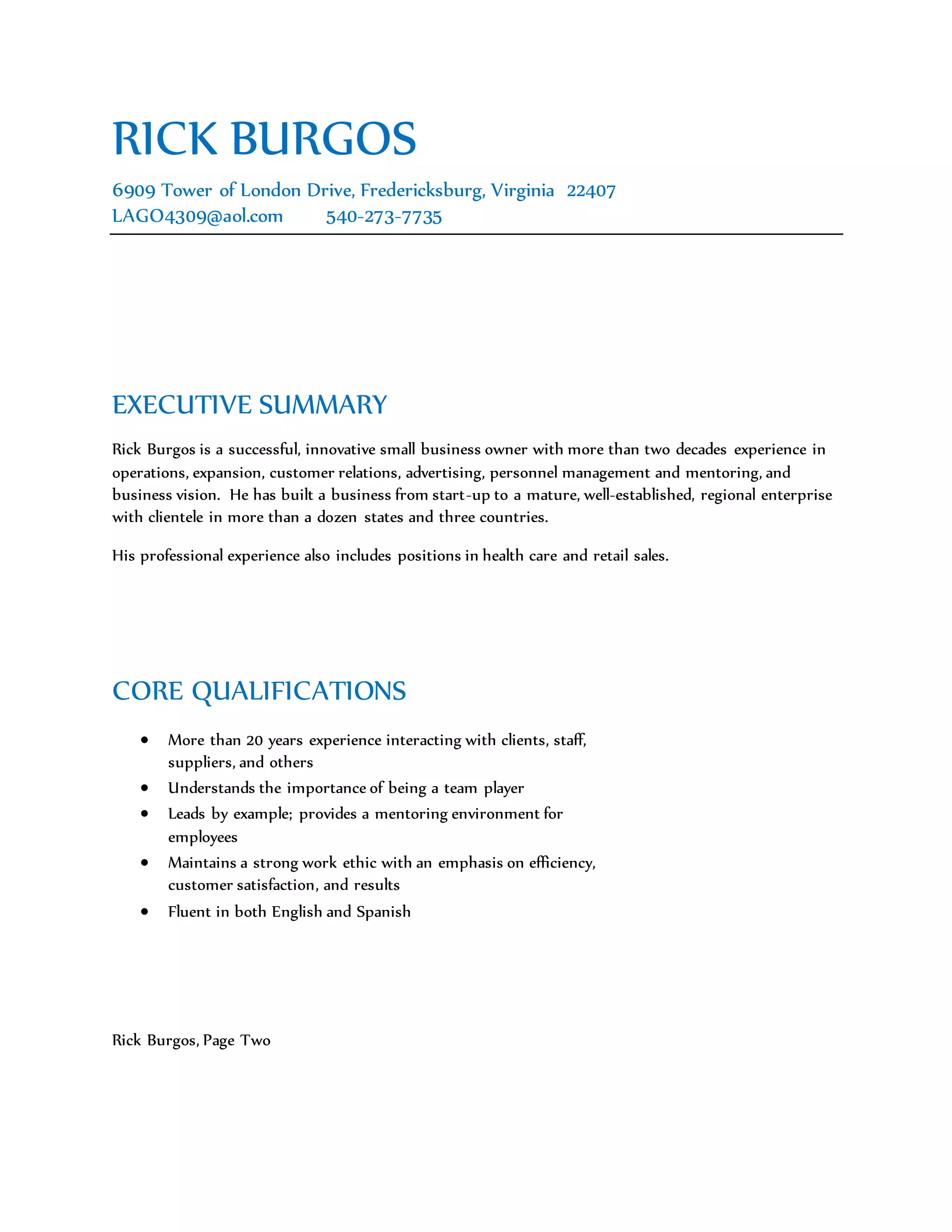 RICK BURGOS RESUME | DOCX