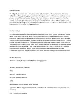 Epoxy Coatings For Oil and Gas Pipelines | DOC