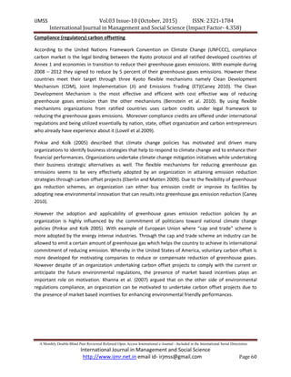 FACTORS CONTRIBUTING AN ORGANIZATION TO INVEST IN CARBON OFFSET PROJECTS-IJMSS | PDF