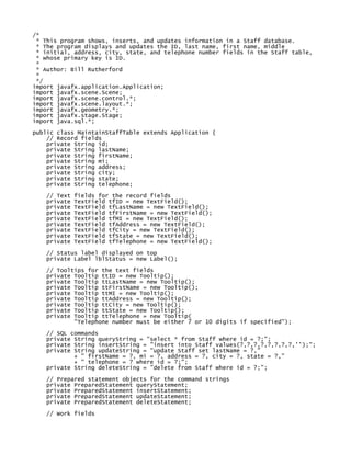 MaintainStaffTable | PDF | Databases | Computer Software and Applications