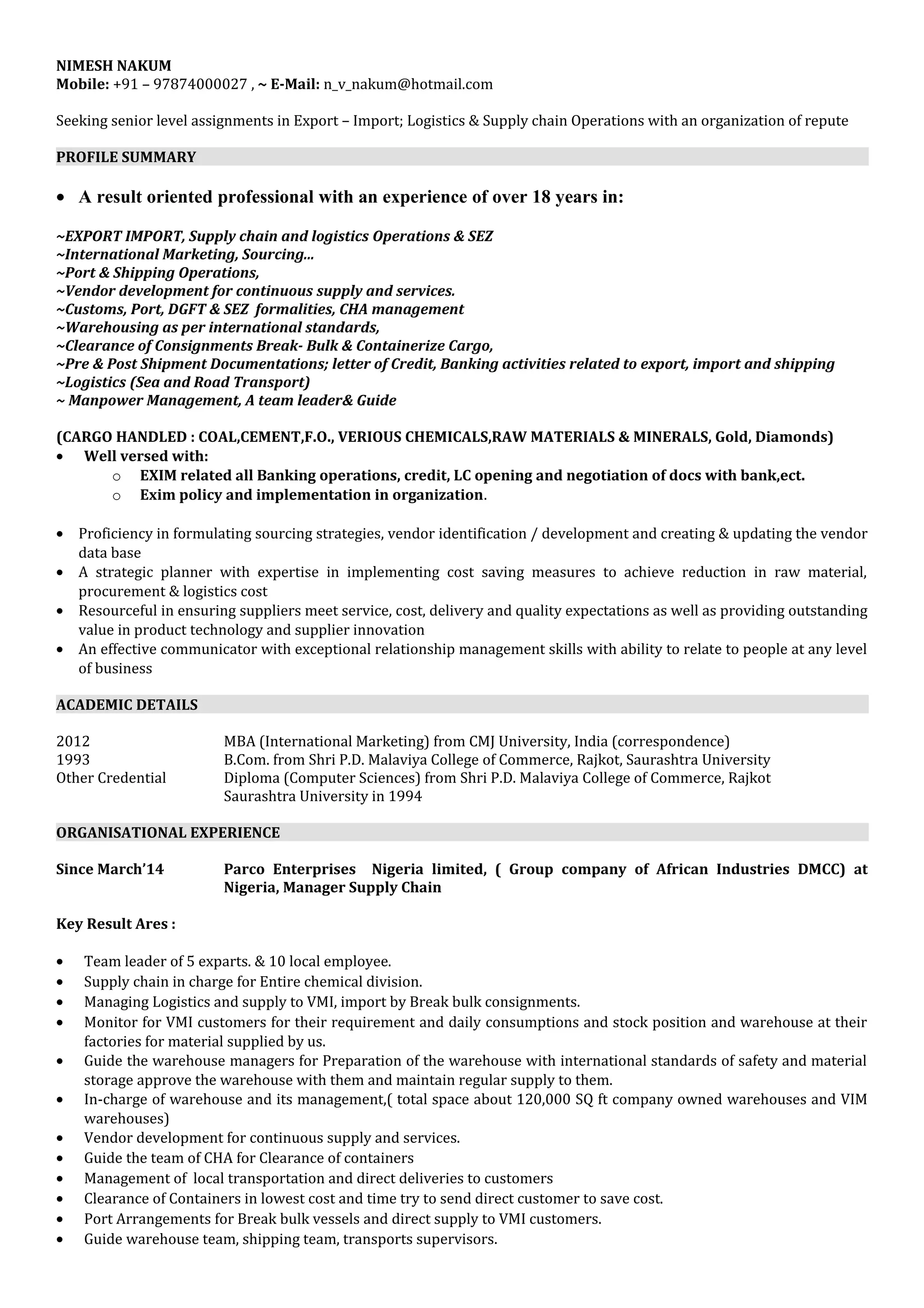 Resume Nimesh Nakum (1) | DOC