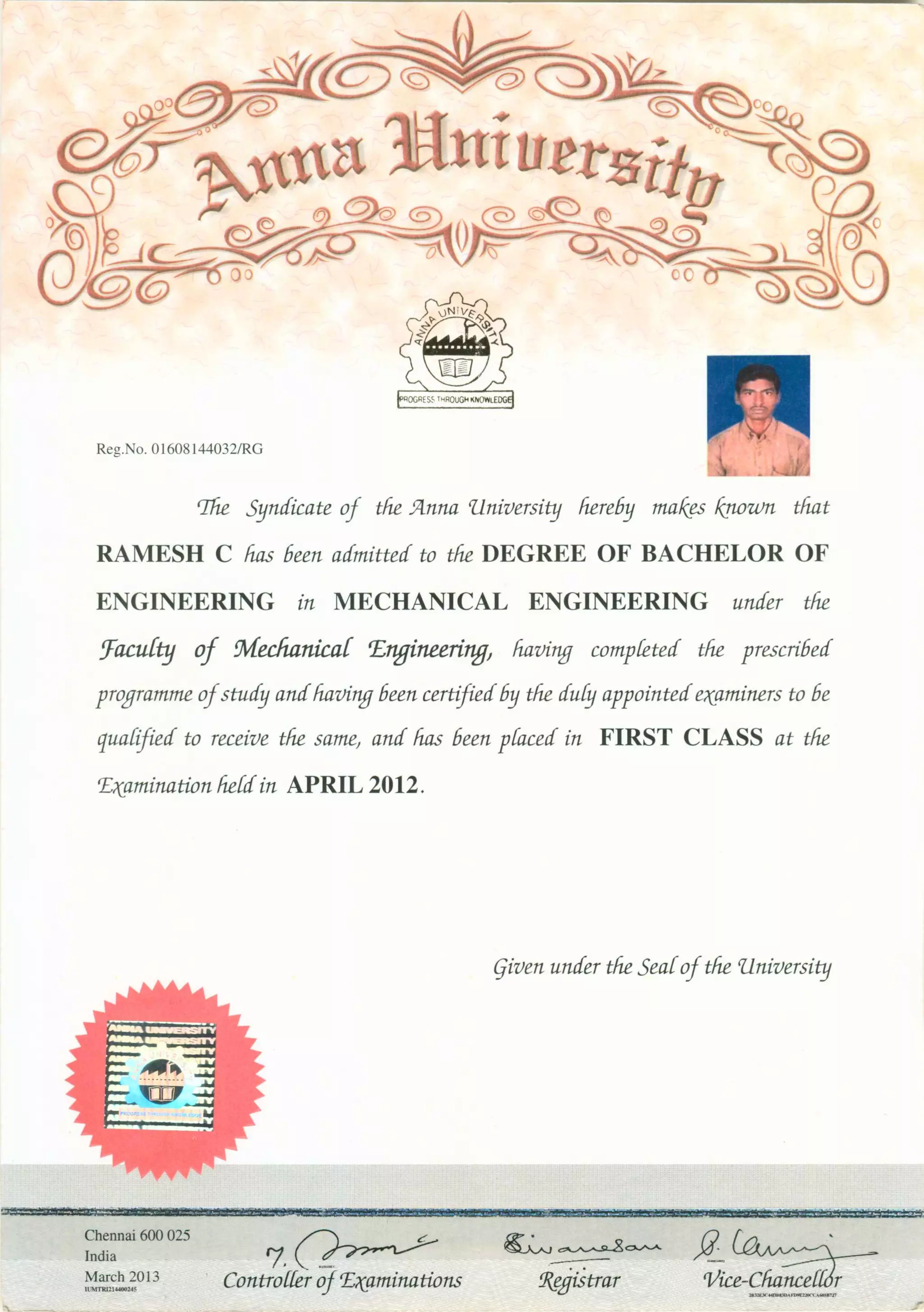 Degree Certificate | PDF