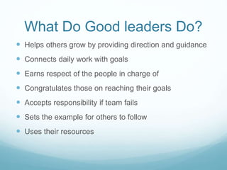 How to be a good leader | PPTX