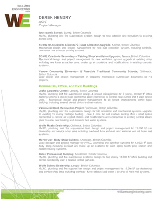 Derek Hendry WEC Biography | DOCX | Construction Industry | Industries