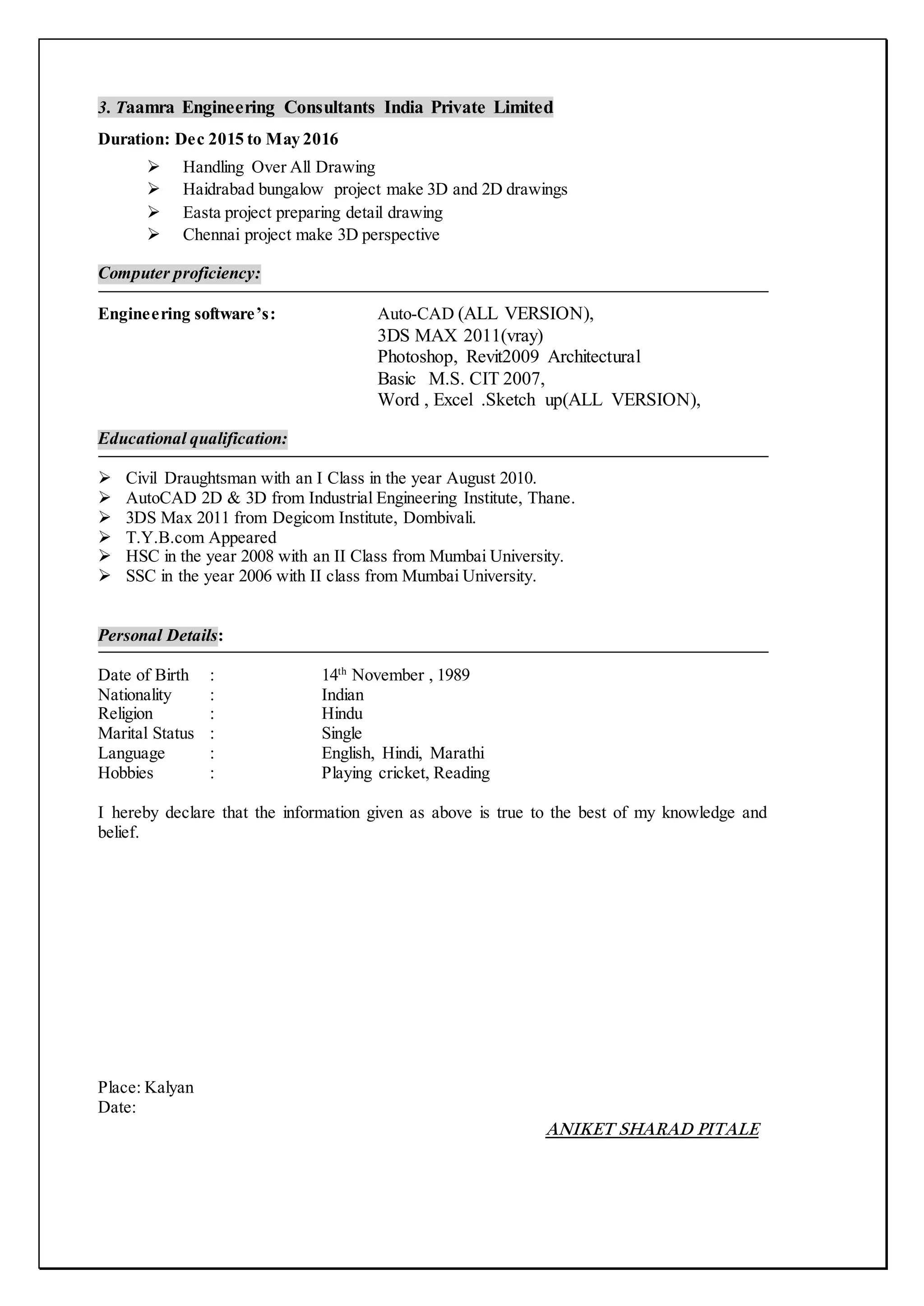 Aniket Resume | DOCX