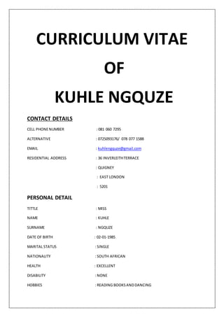 CURRICULUM VITAE OF KUHLE 2010 | DOCX