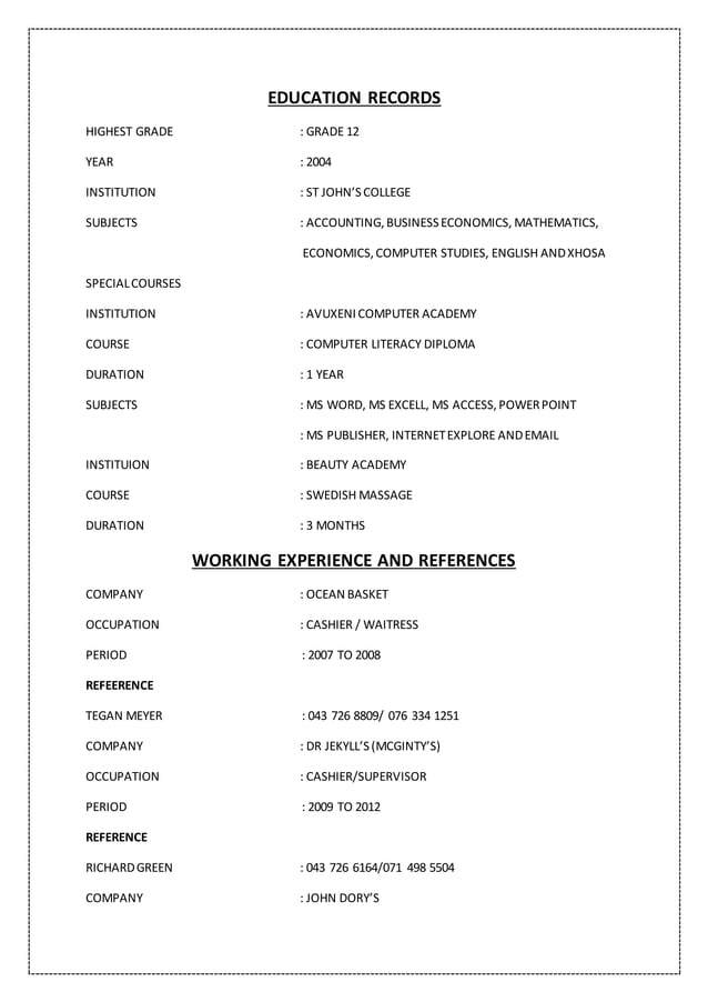 CURRICULUM VITAE OF KUHLE 2010 | DOCX