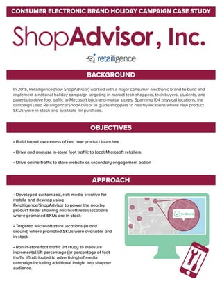 Consumer Electronic Brand Holiday Campaign Case Study Option 2 | PDF