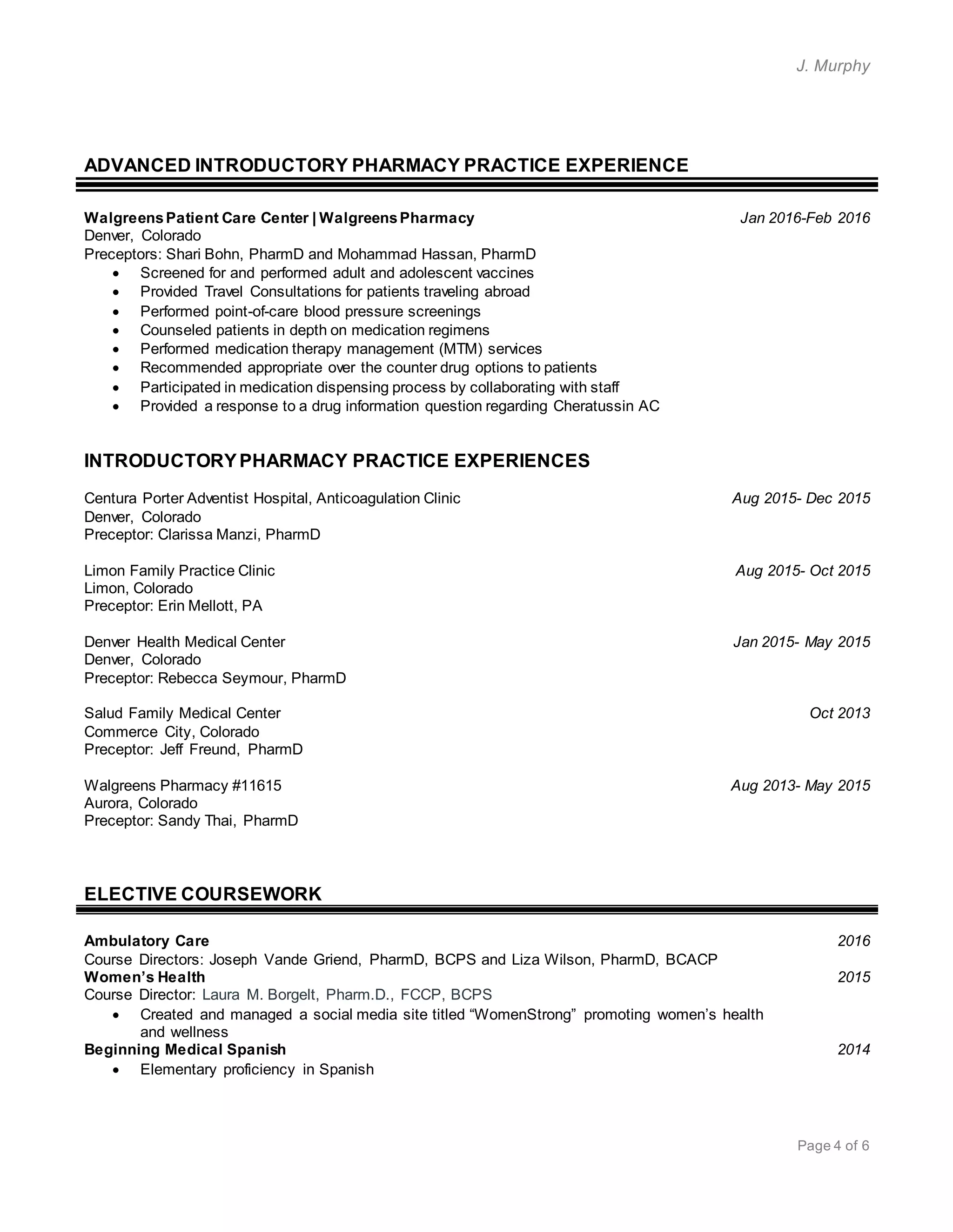 Curriculum Vitae-Jillian Murphy | PDF