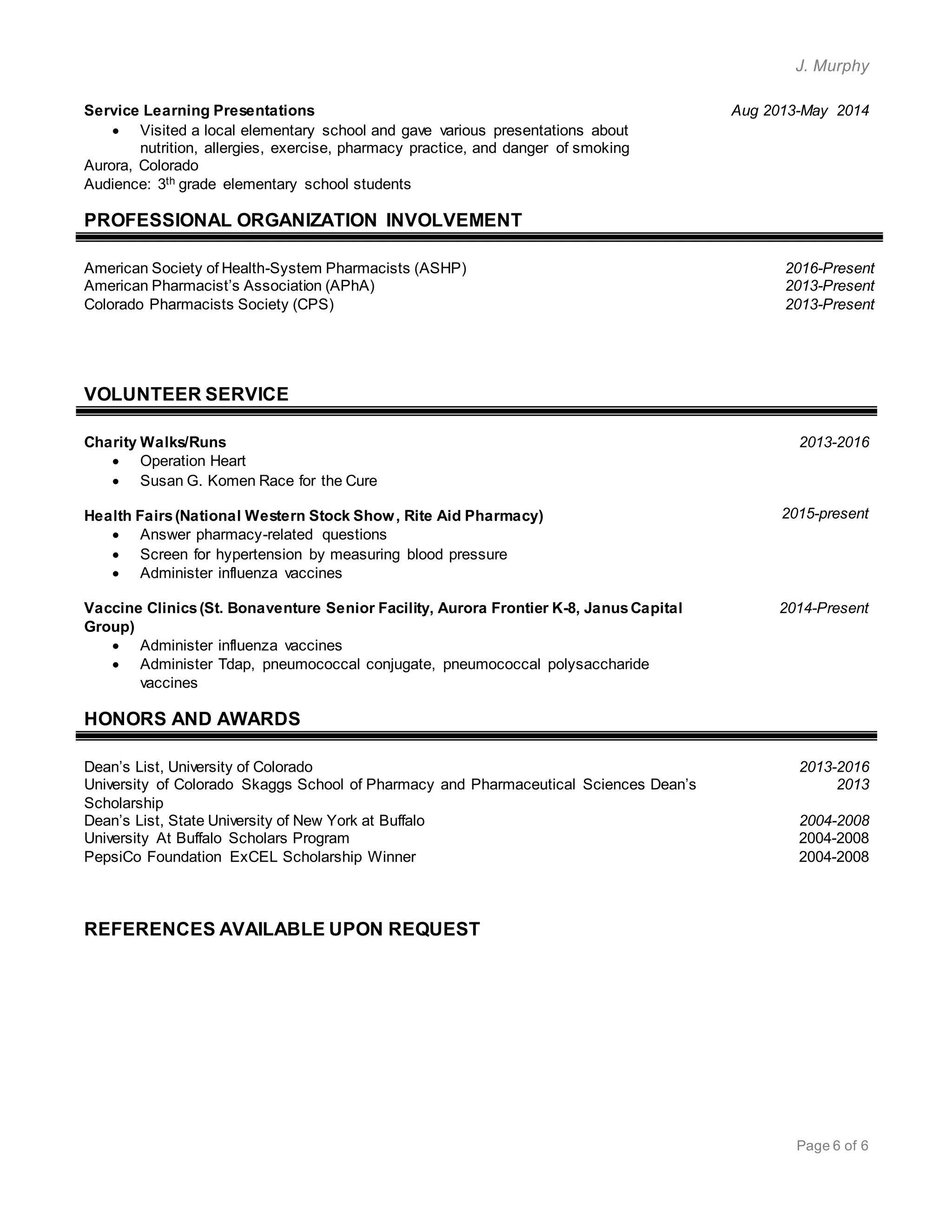 Curriculum Vitae-Jillian Murphy | PDF