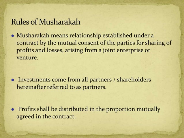 Musharakah presentation slides | PPTX