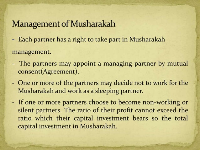 Musharakah presentation slides | PPTX