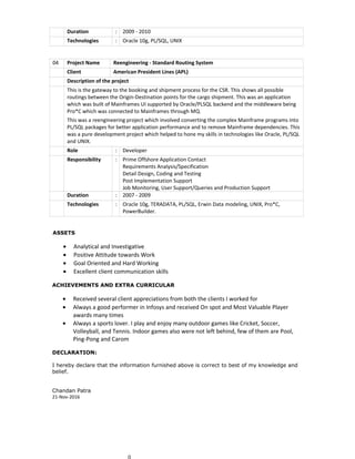 Resume | DOC | Databases | Computer Software and Applications