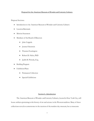 Ideal Museum Proposal: The American Museum of Wonder and Curiosity ...