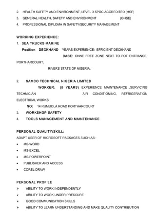CV. OSUJI KINSLEY 1 | PDF