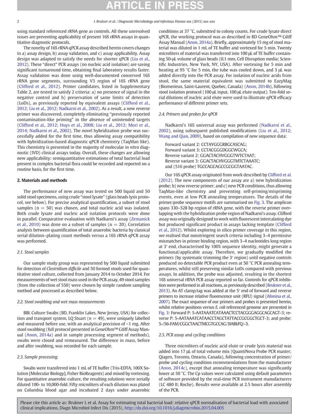 Assay For Estimating Total Bacterial Load Relative Qpcr Normalisation Of Bacterial Load With