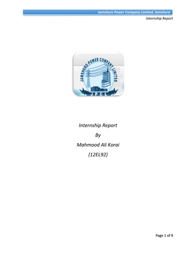 Internship report-JPCL | PDF