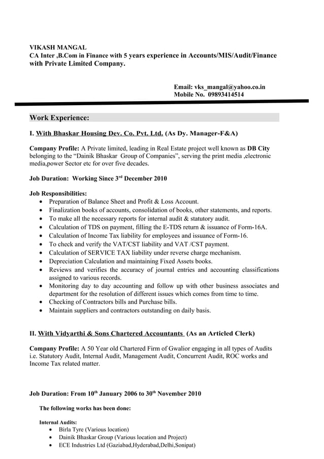 Resume_Vikash (With CTC) | DOC