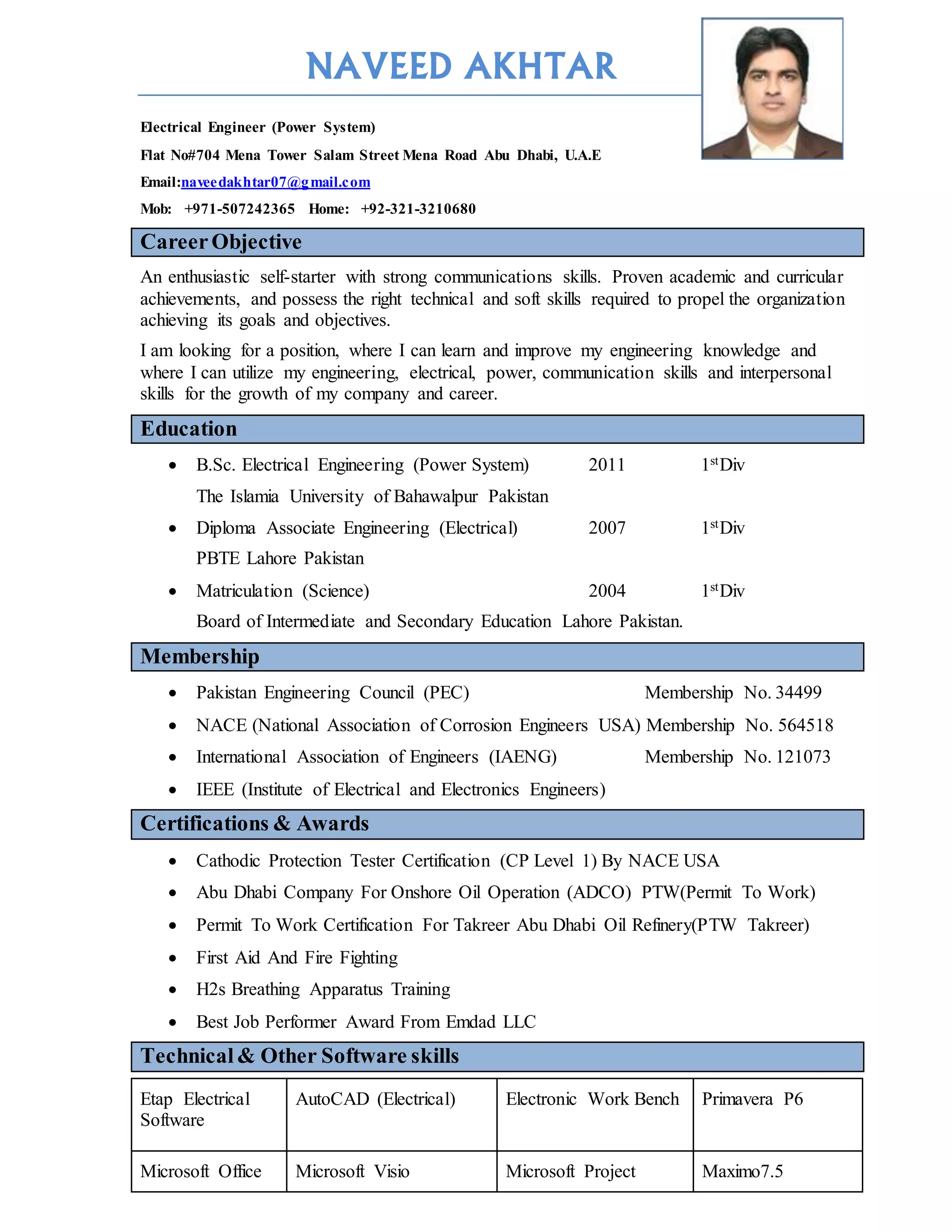 Naveed Electrical Cv2 | PDF