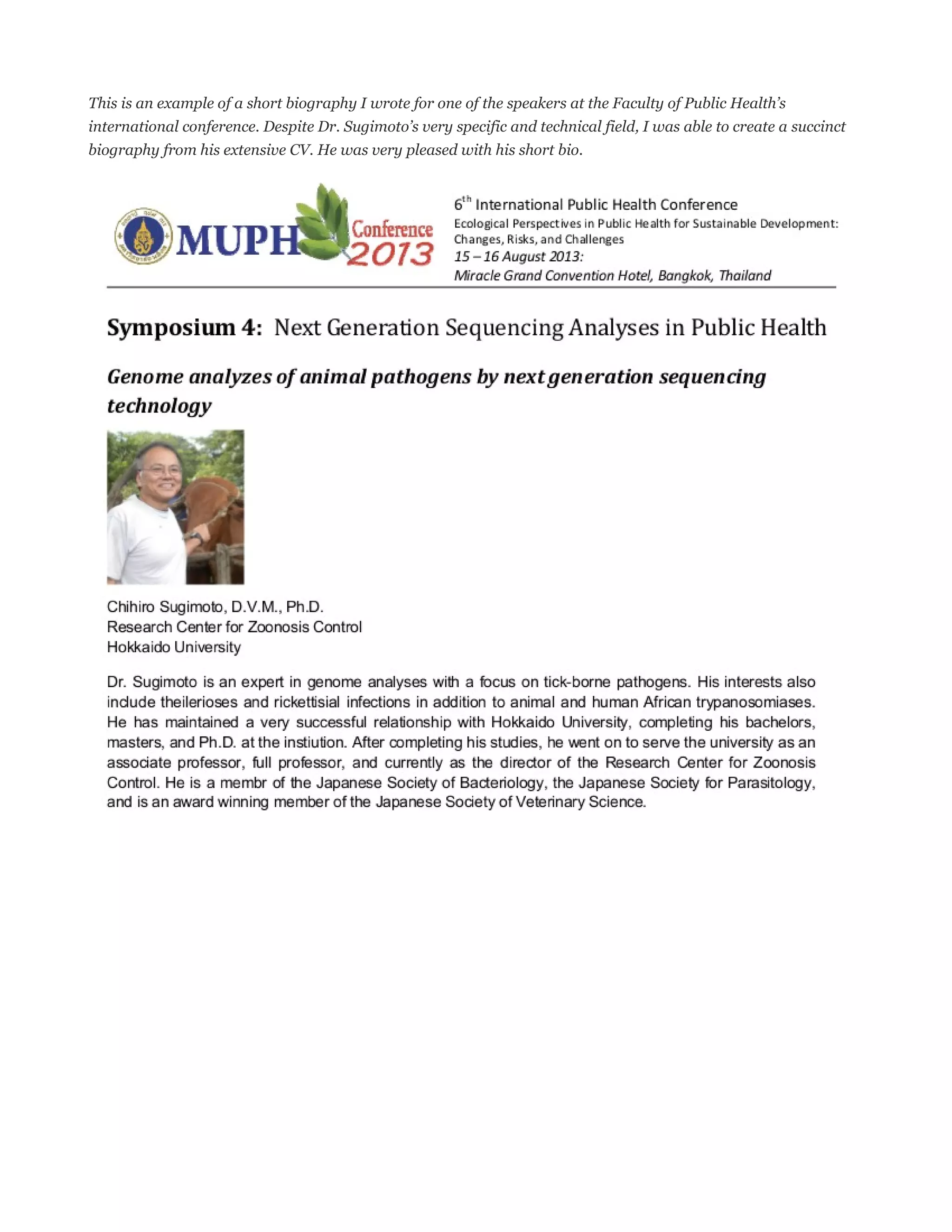 Sugimoto bio | PDF