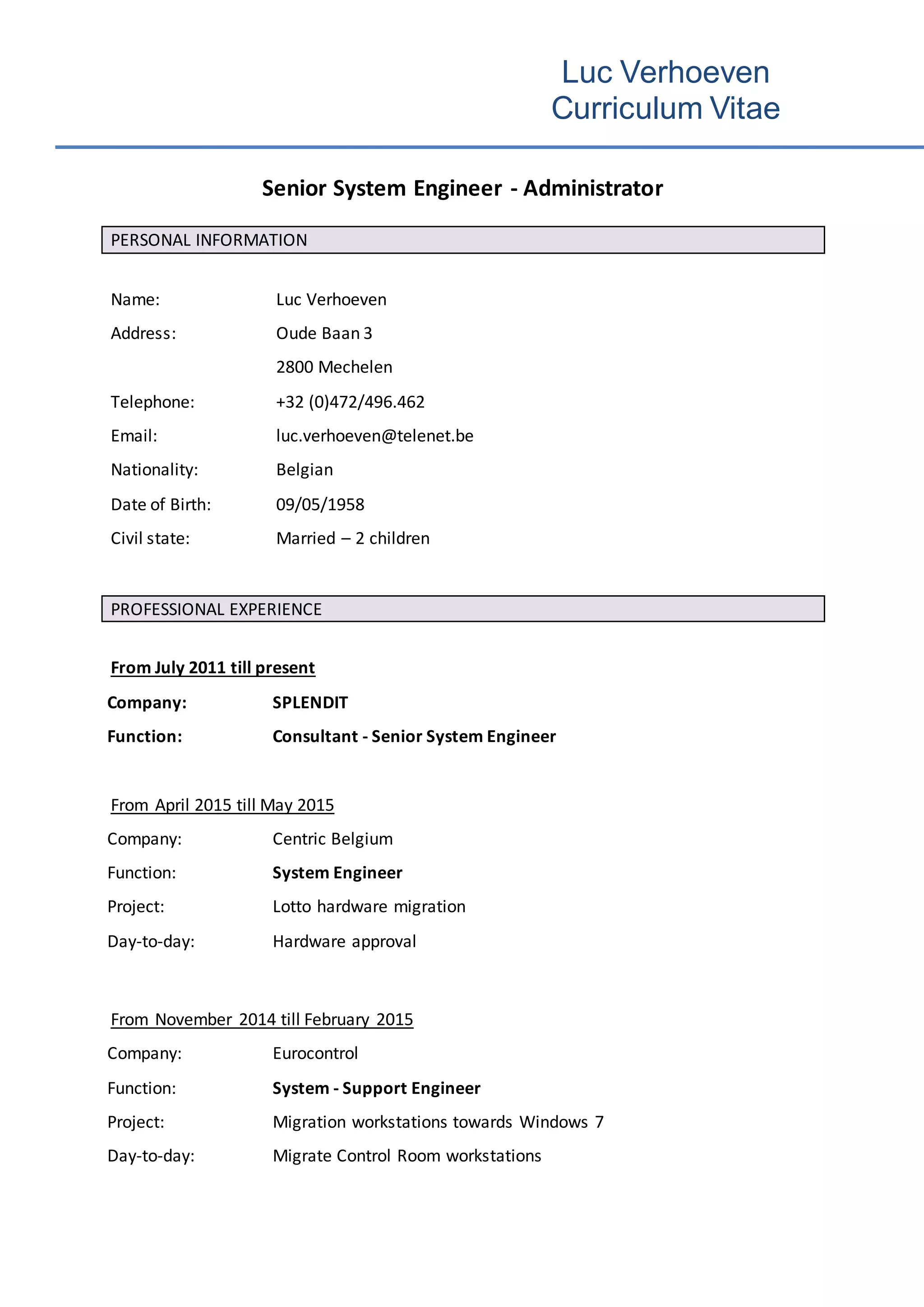 CV & skill matrix - English | PDF