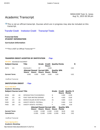 Academic Transcript | PDF