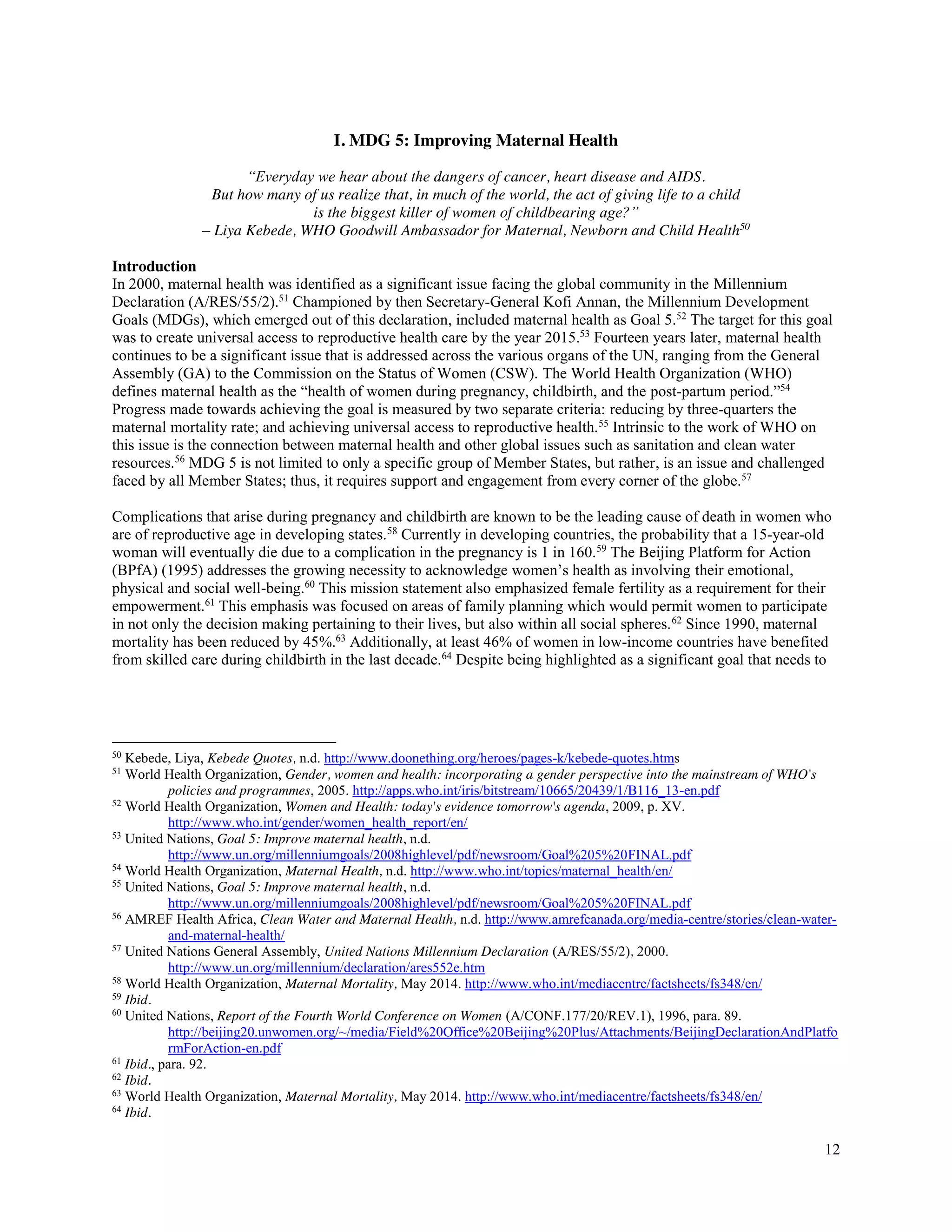 Achieving MDG 5 - Improving Maternal Health | PDF