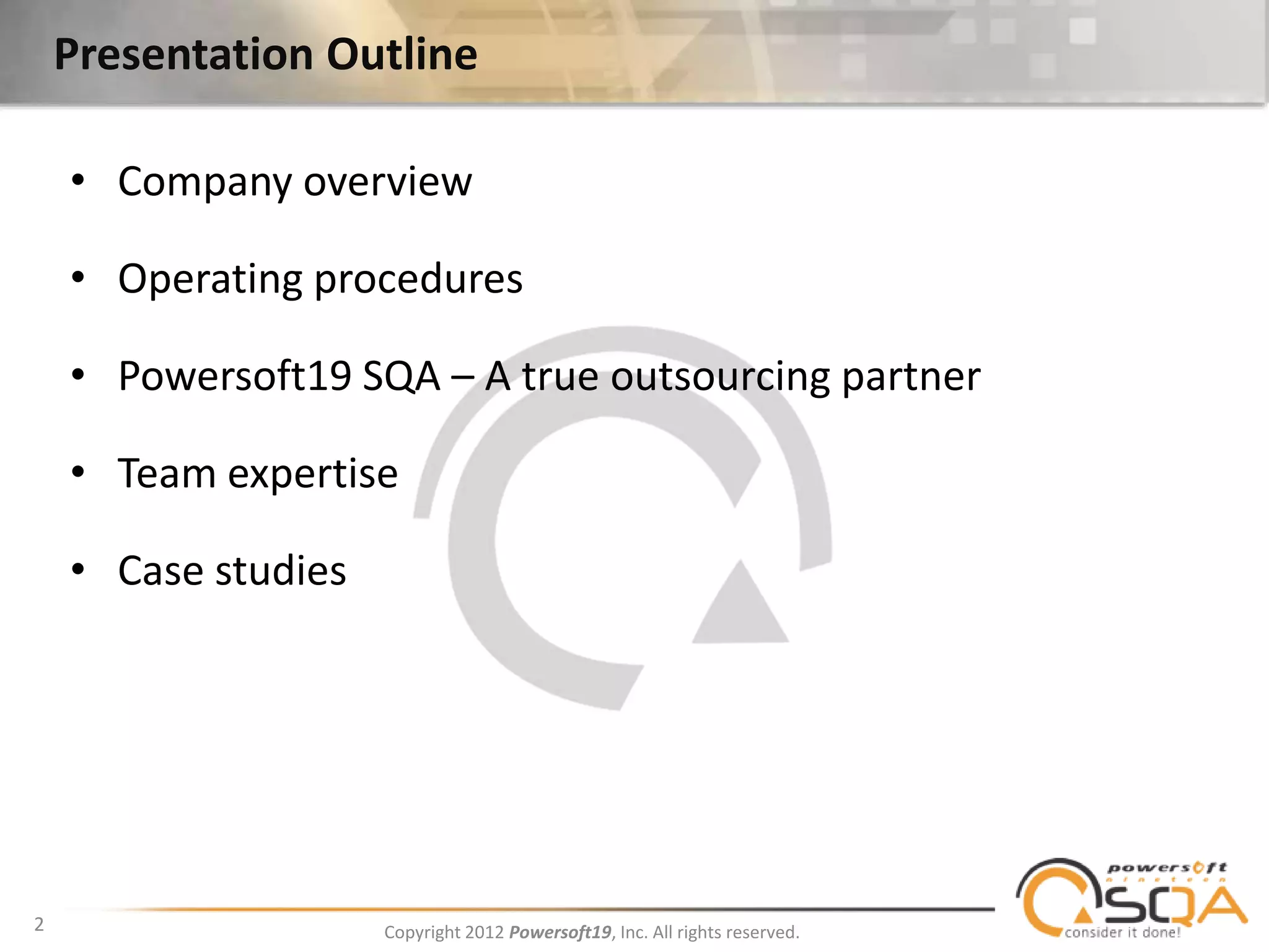 PS19 SQA Presentation | PPT
