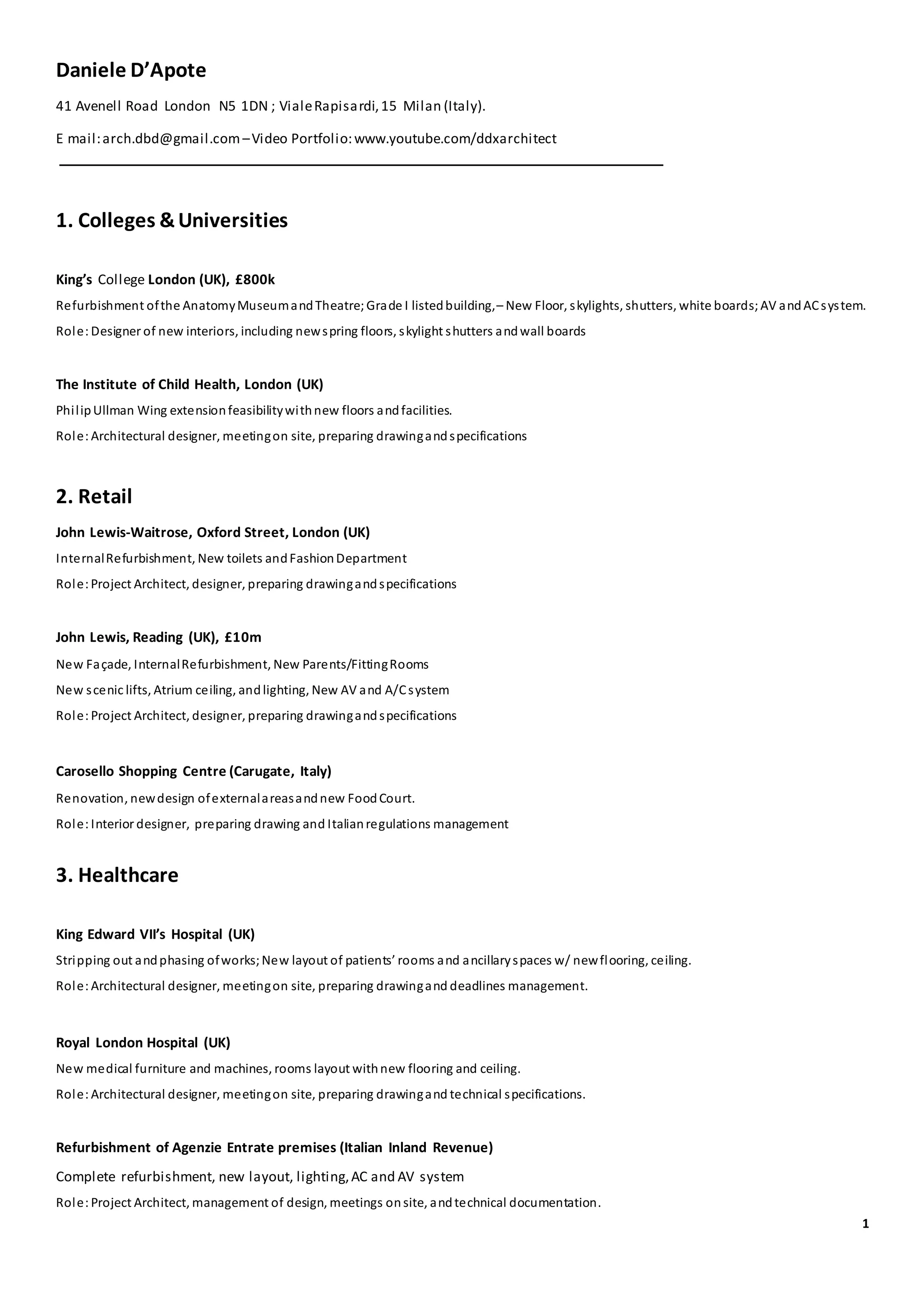 2016 Arch. Category CV | DOCX