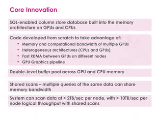 [2C5]Map-D: A GPU Database for Interactive Big Data Analytics | PPT