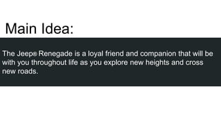 Jeep Renegade Campaign Presentation | PPTX | SUV | Auto Body Styles