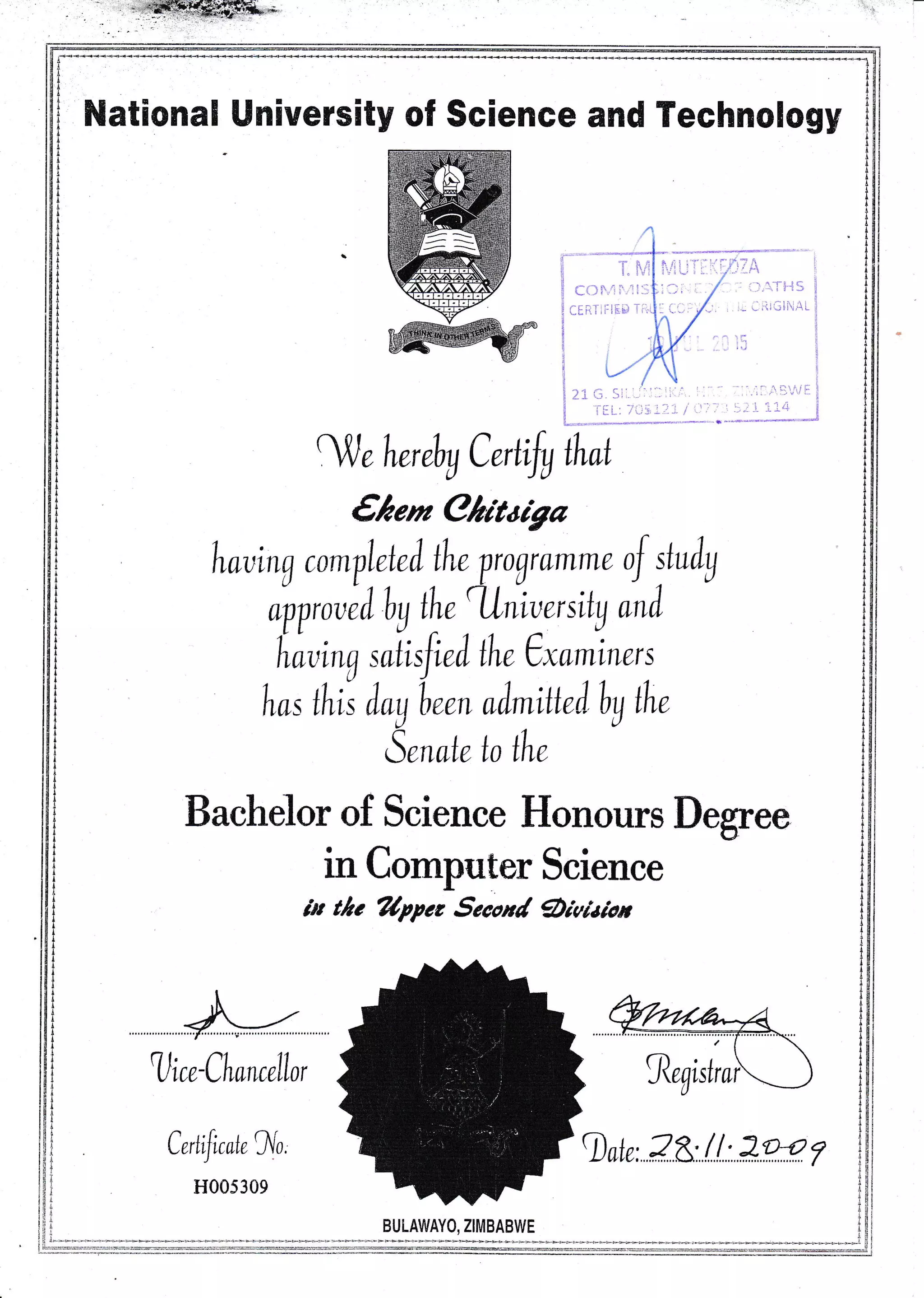 degree certificate | PDF