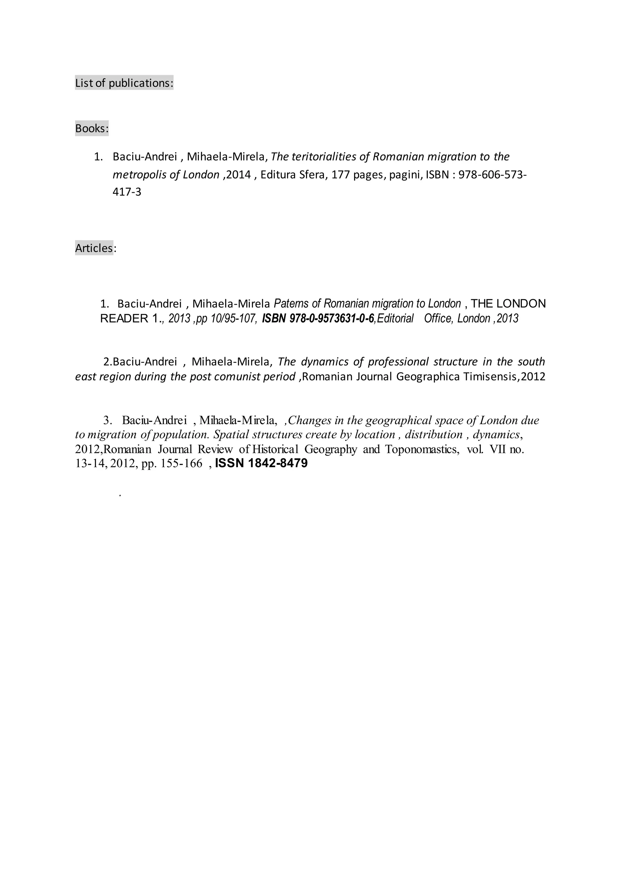 List of publications | DOCX