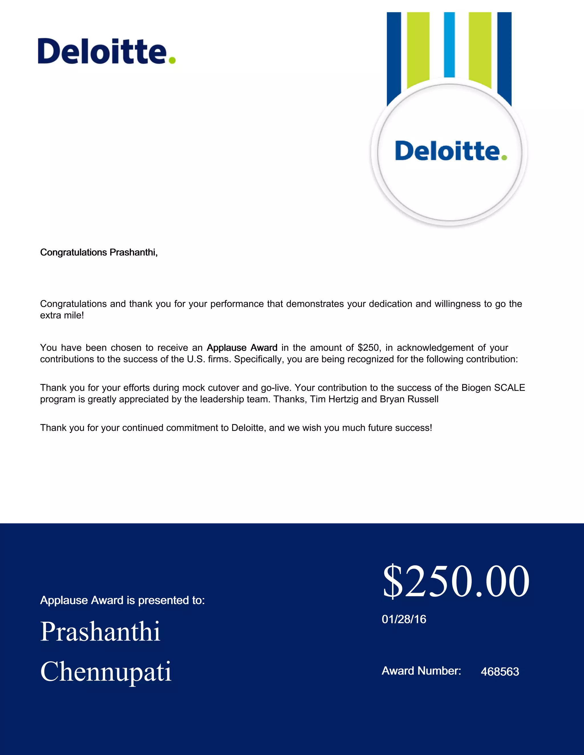 Second Applause Award | PDF