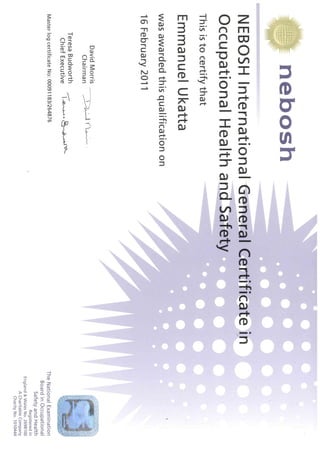 NEBOSH CERTIFICATE | PDF