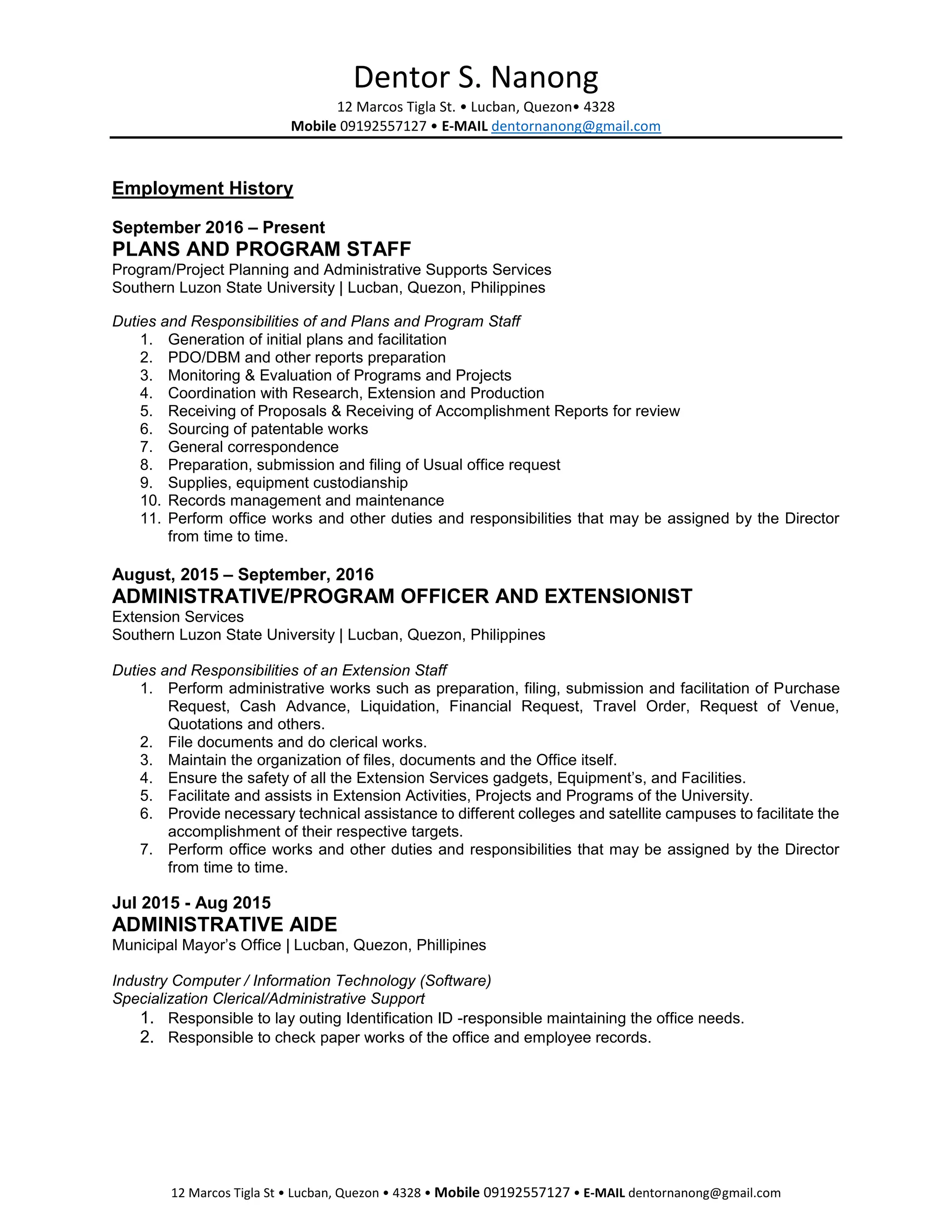 CV Dentor nanong 2 | PDF