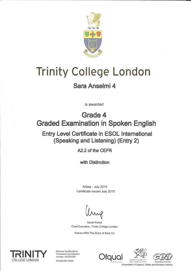 CERTIFICATION TRINITY EXAM - Level 4 | PDF