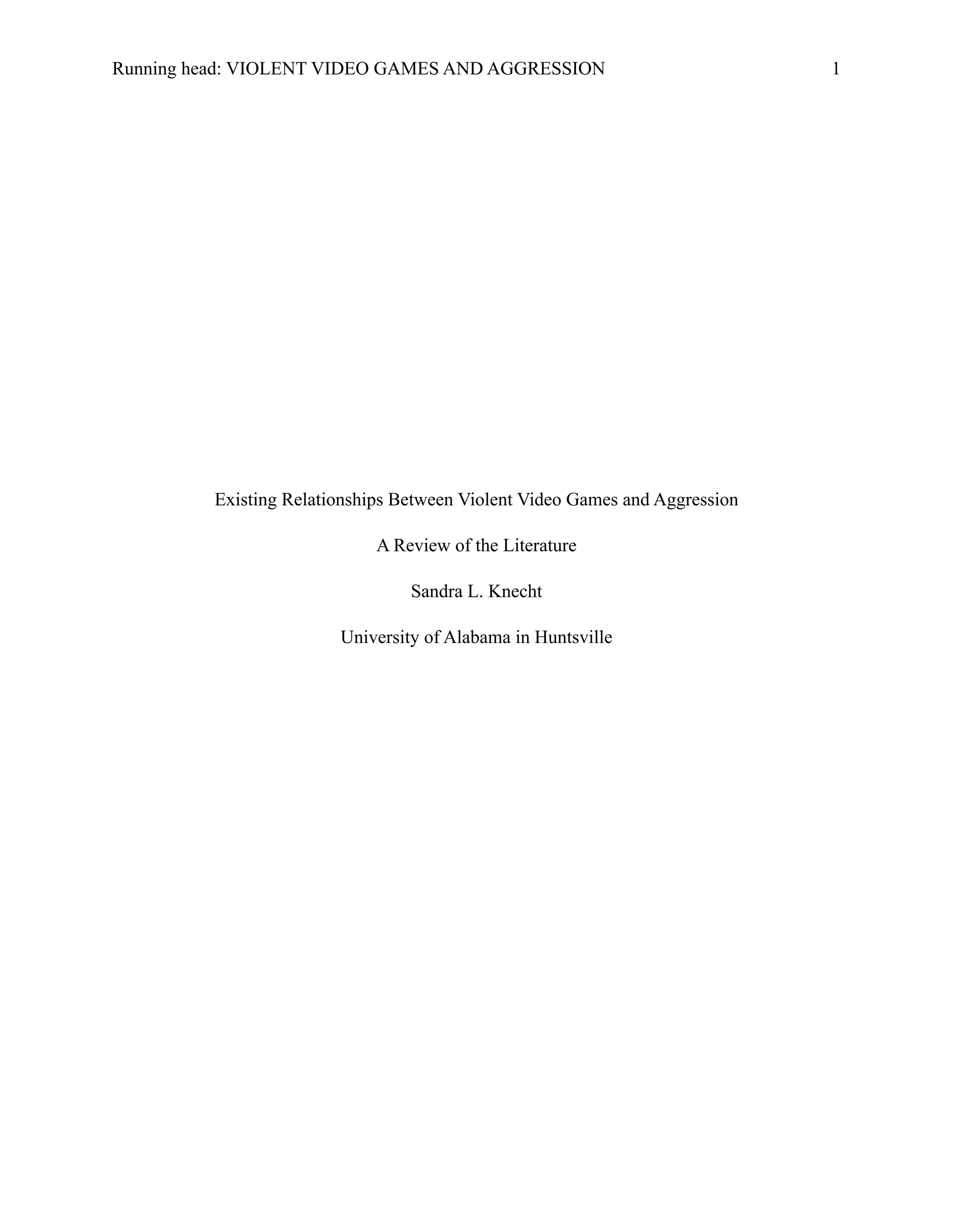 The Psychology of Aggression and Video Games | PDF