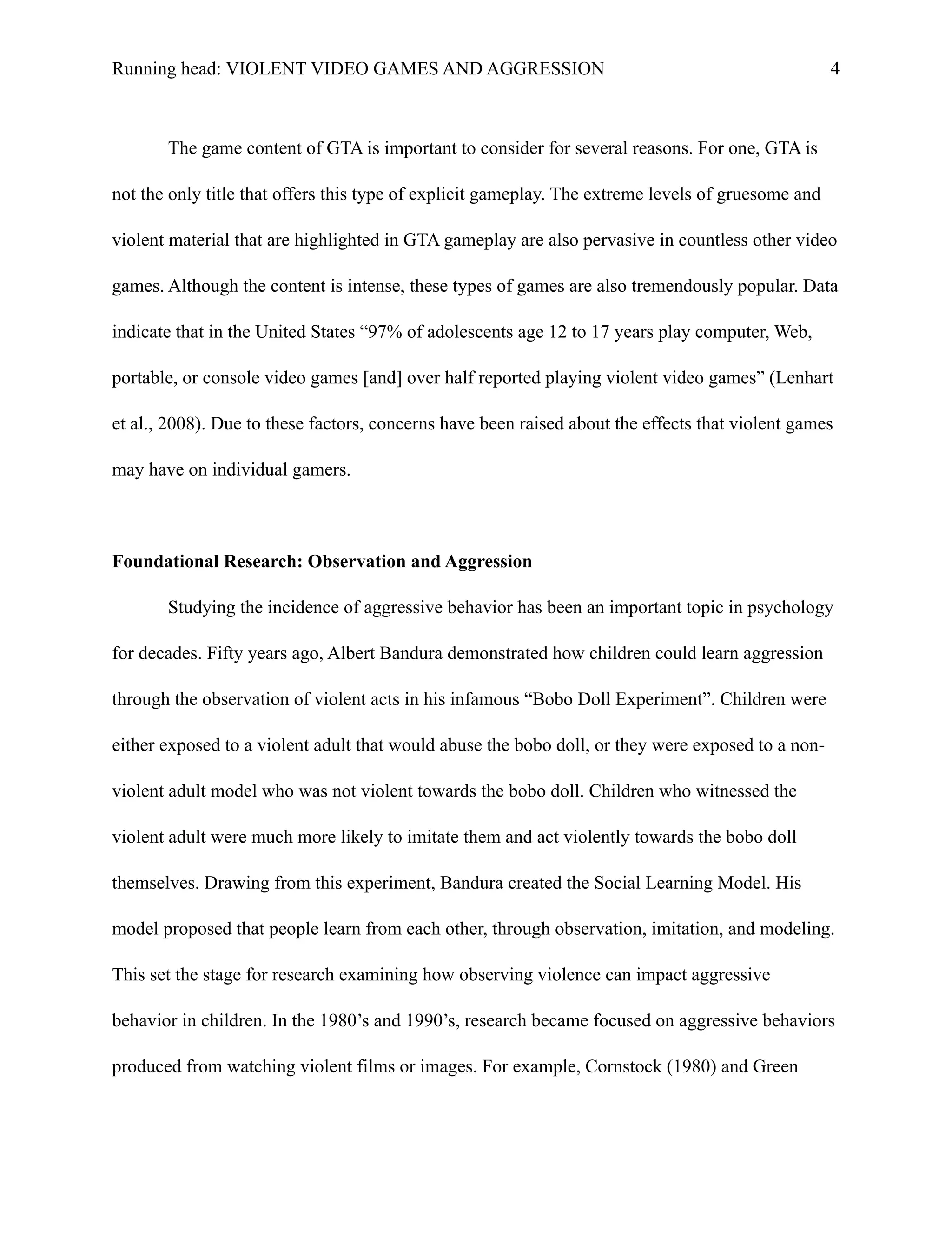 The Psychology of Aggression and Video Games | PDF