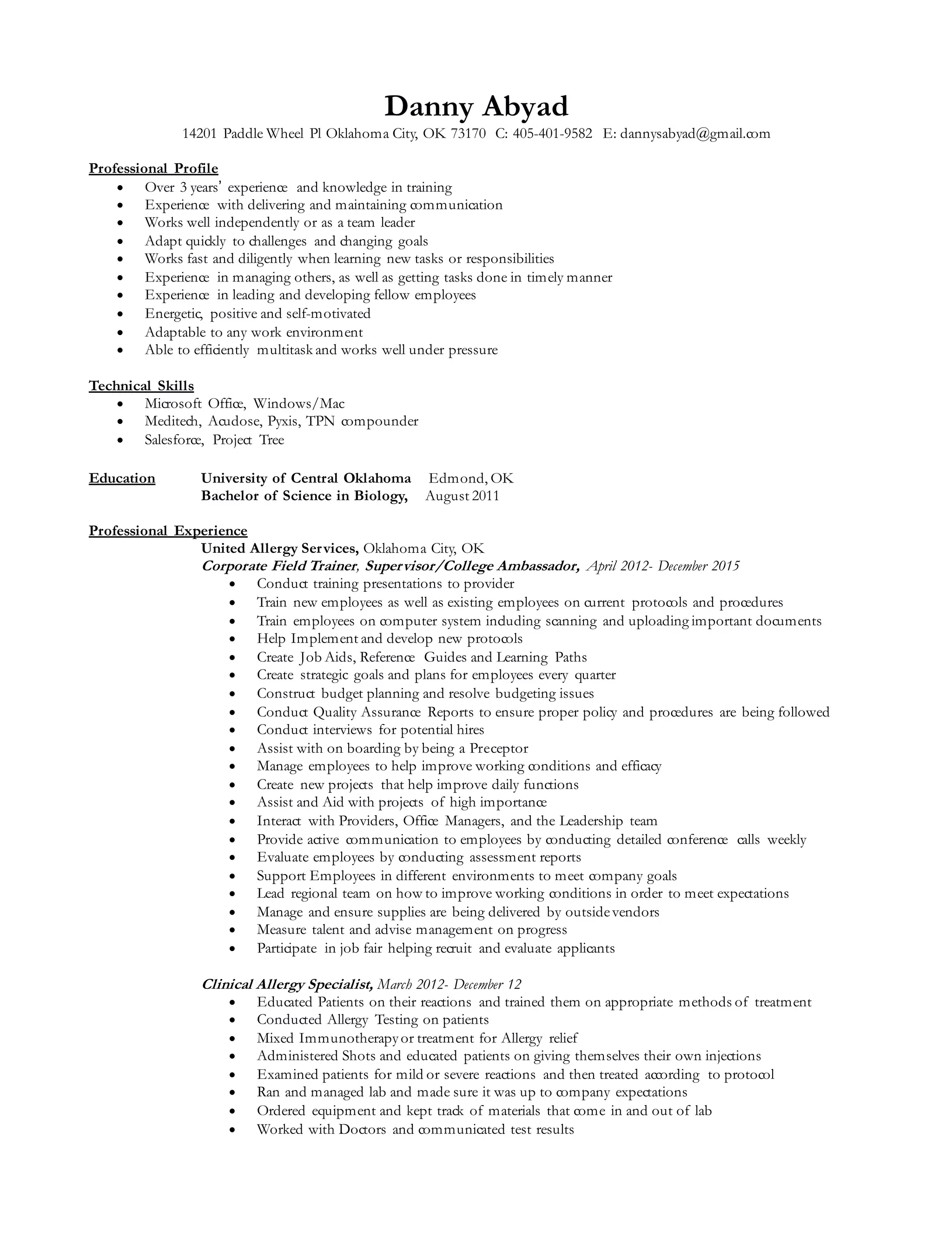 Danny Abyad Resume | PDF