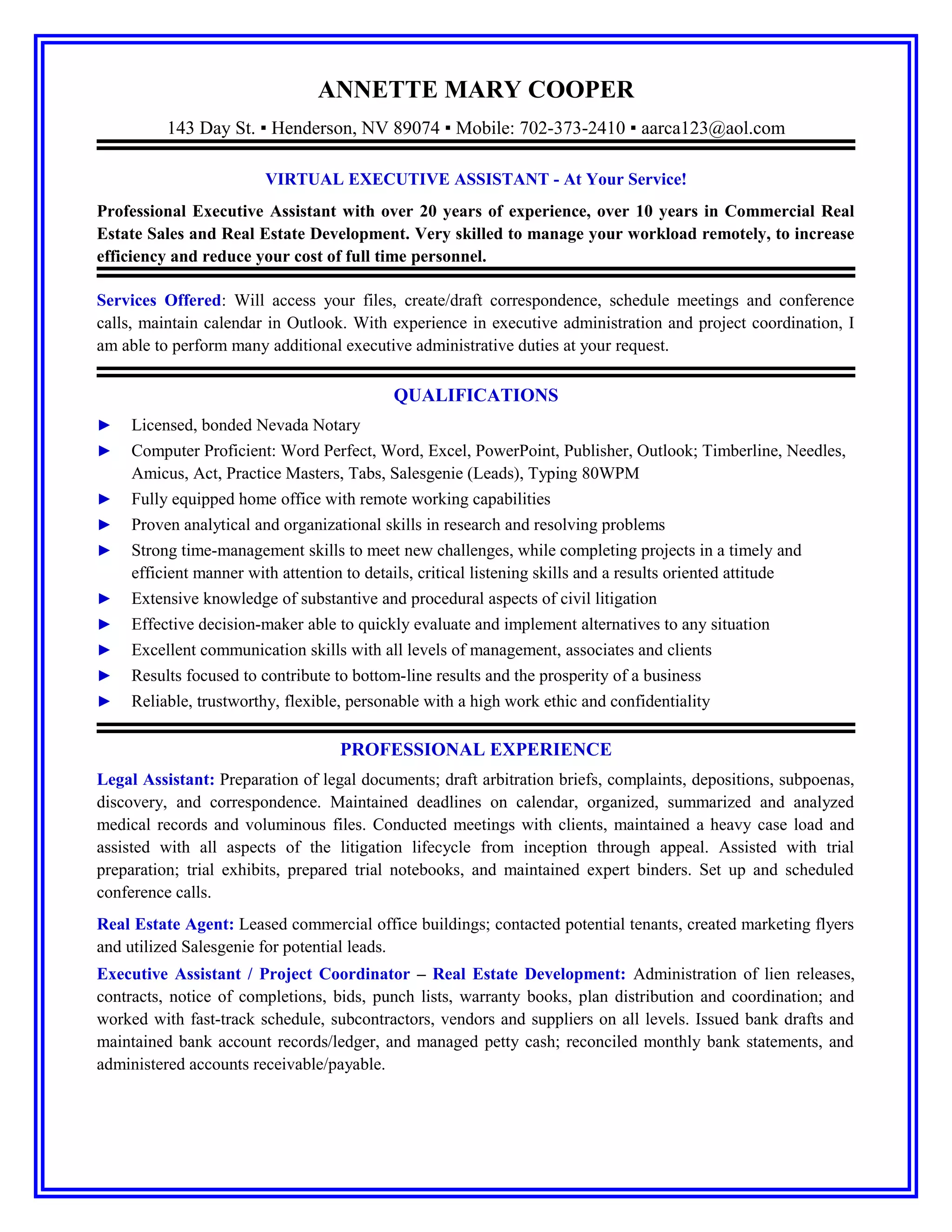 AnnetteMaryCooperResume | DOC